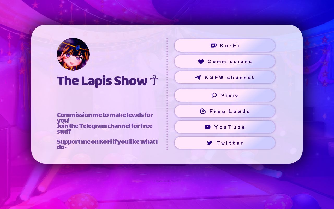 The Lapis Show NSFW Carrd